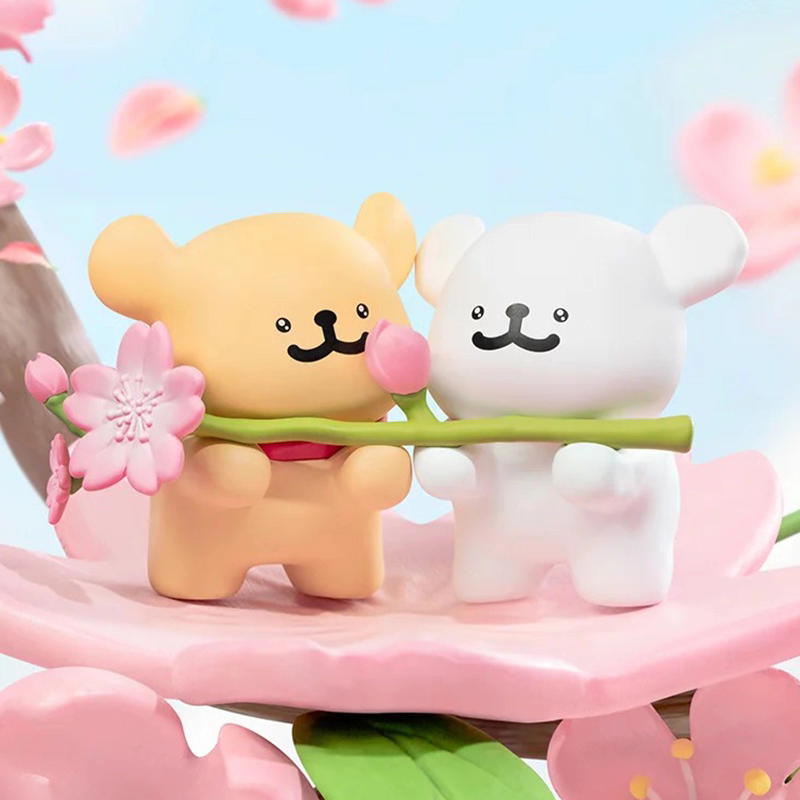 MINISO Line Puppy Romantic Sakura Series Blind Box Ornament Figure Cute ...